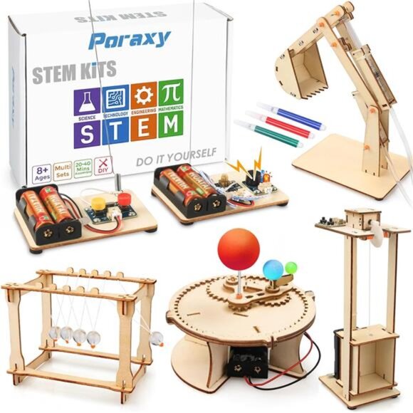 Toys | Poraxy 5 Set Stem Science Kits For Kids Age 812 Wooden Building ...